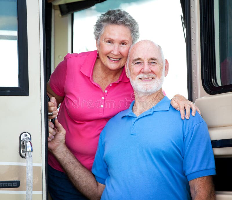 Senior Travelers in RV stock image. Image of lifestyle - 10965771