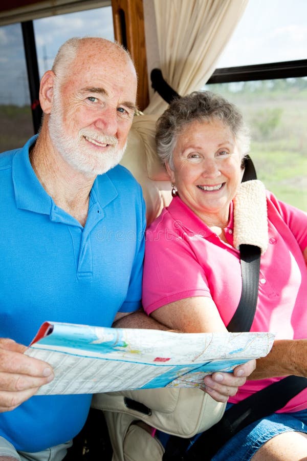 RV Seniors - in the Cockpit Stock Image - Image of road, caucasian: 9438117