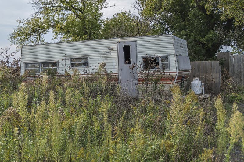 RV trail home stock image. Image of abandoned, vehicle - 232577497