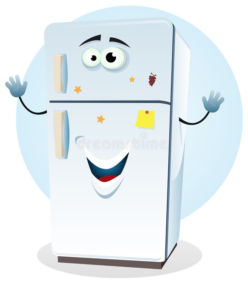 RVB de base, Illustration of a cartoon happy fridge character