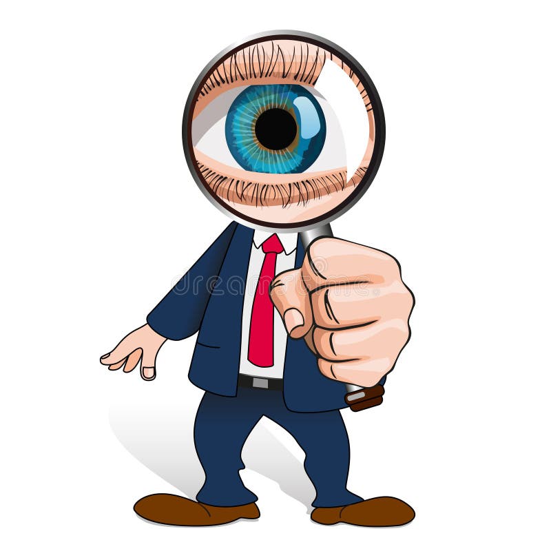 Surveillance Concept with an Eye through a Magnifying Glass. Stock ...
