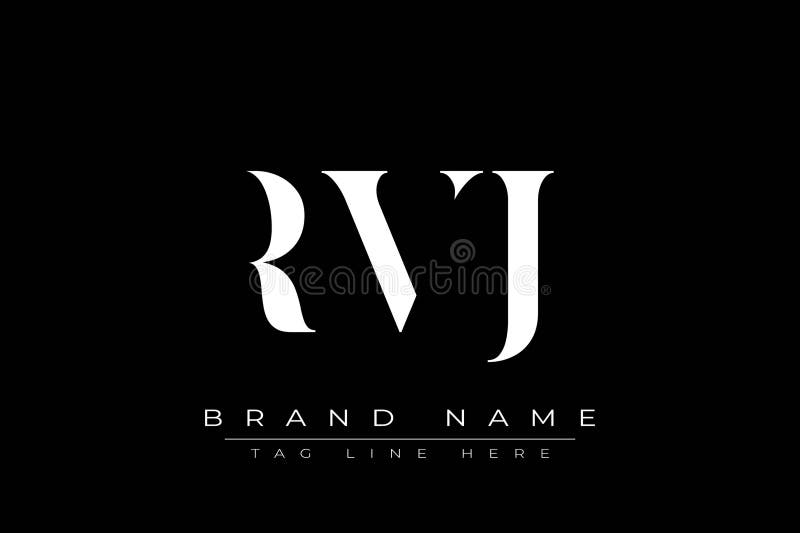 RVJ Abstract Letter Logo Design Stock Illustration - Illustration of ...