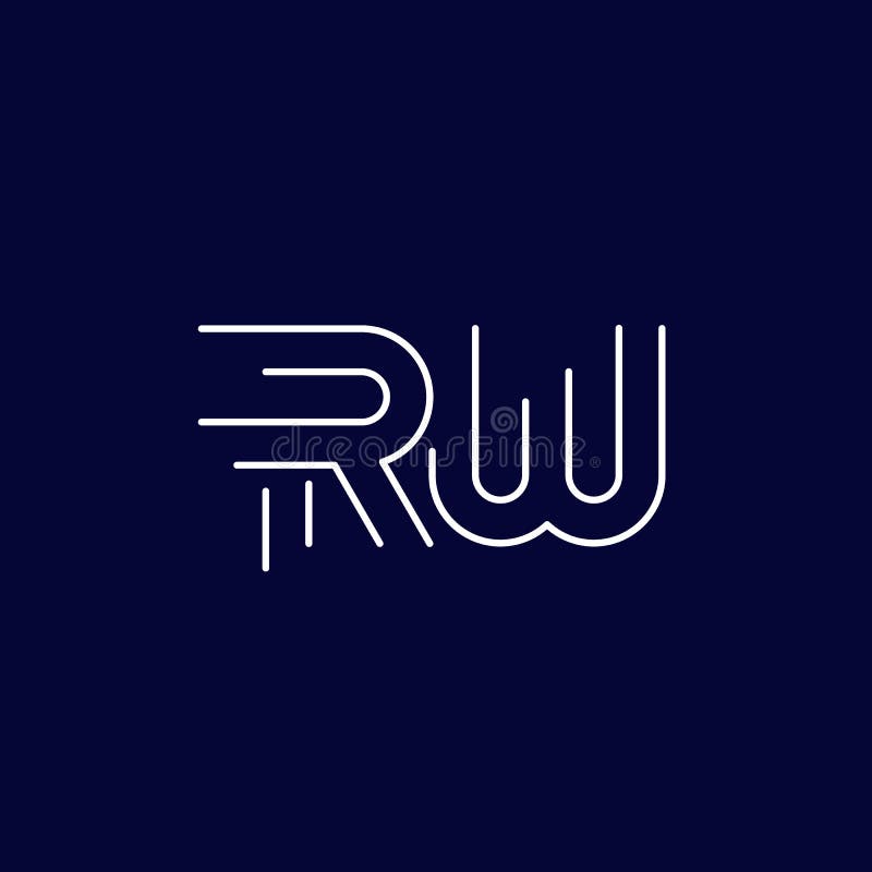 RW Letters Logo, Line Vector Stock Vector - Illustration of identity ...