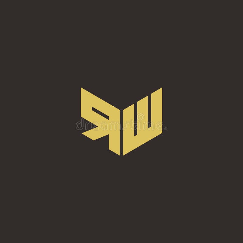 RW Logo Letter Initial Logo Designs Template with Gold and Black ...