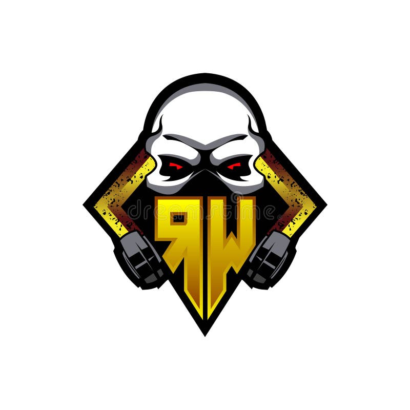 RW Logo Monogram with Skull Shape Designs Template Stock Vector ...