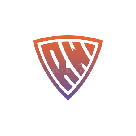 RW Logo Shield Monogram Gradient Style Design Stock Vector ...