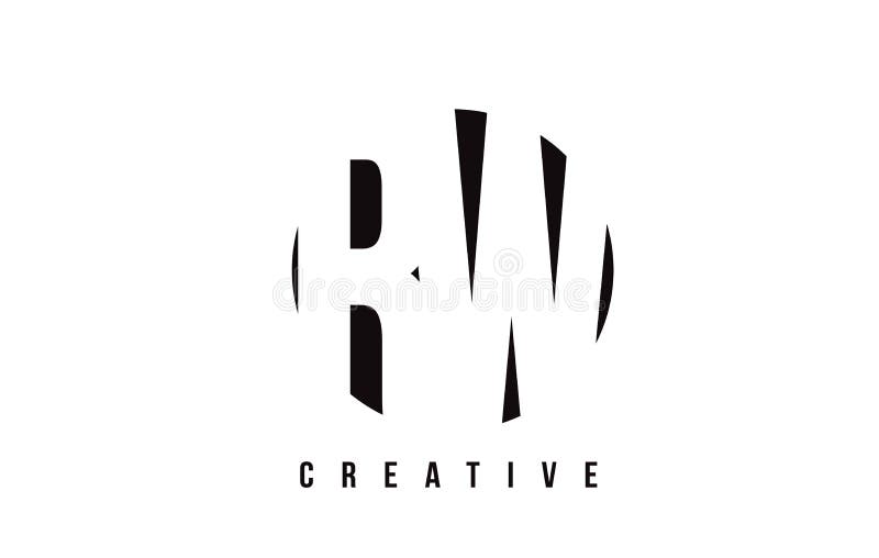 RW R W White Letter Logo Design with Circle Background. Stock Vector ...