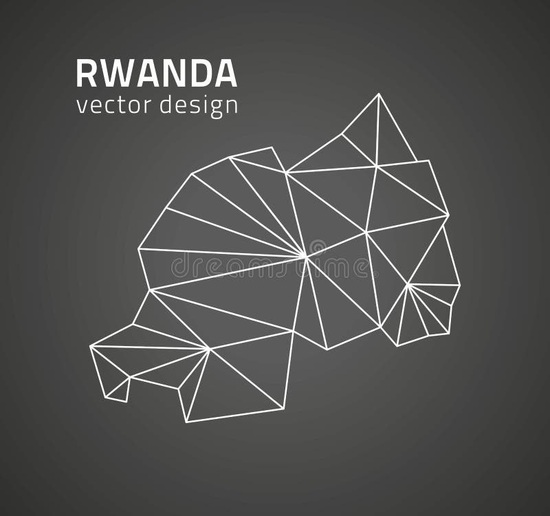 Rwanda Map, Black and White Detailed Outline Regions of the Country ...