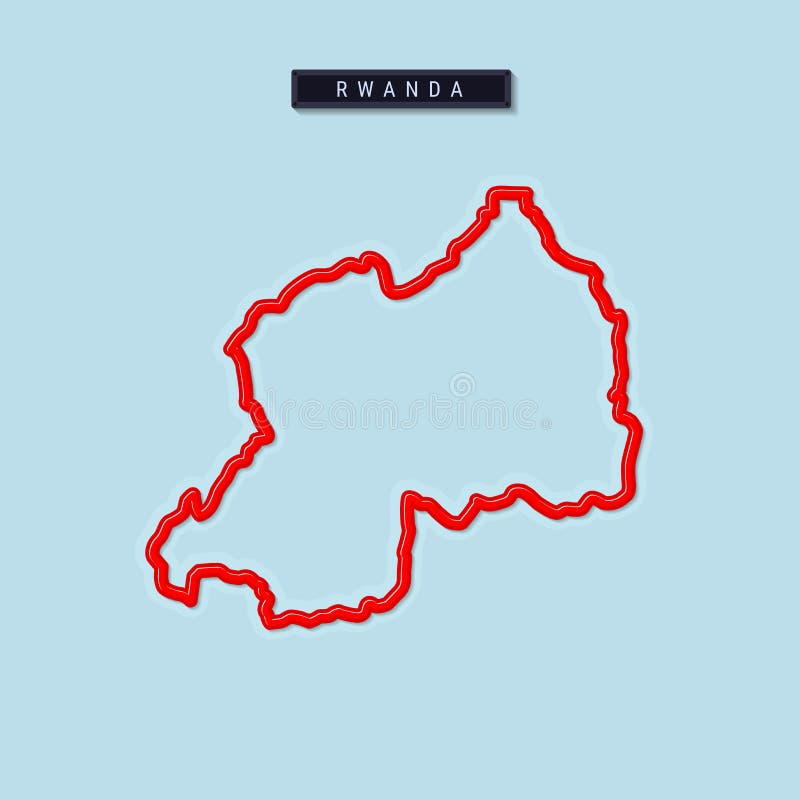 Rwanda Bold Outline Map. Vector Illustration Stock Vector ...