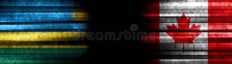 Rwanda and Canada Flags on Black Stock Illustration - Illustration of ...