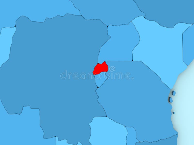 Rwanda on 3D map stock illustration. Illustration of rwanda - 86430520
