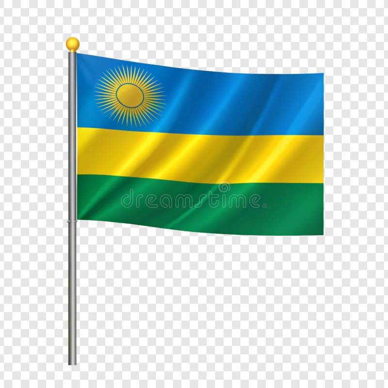 Rwanda Flag Transparent Background Stock Illustration - Illustration of ...