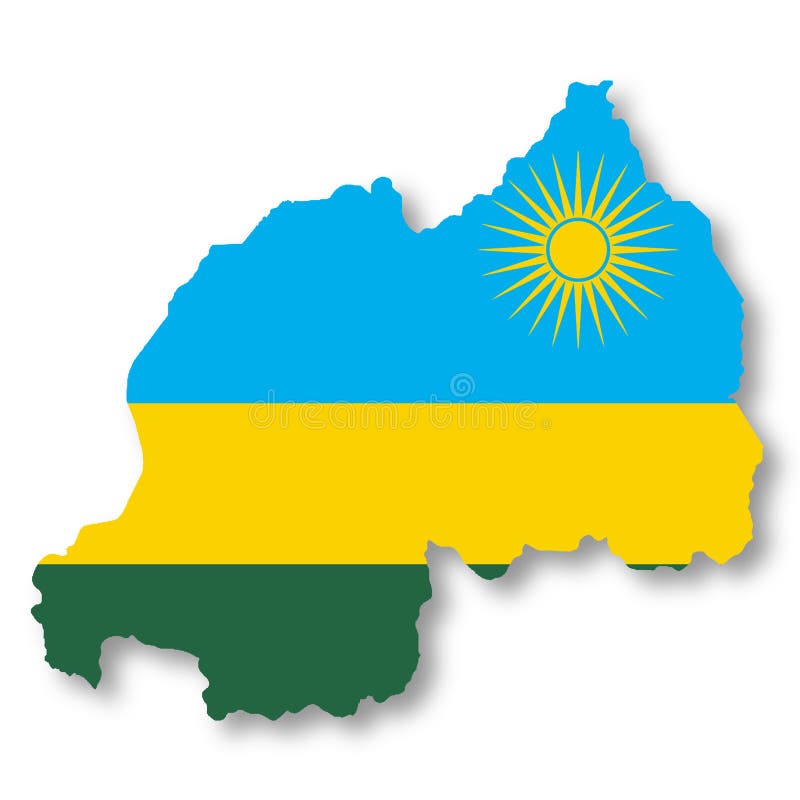 Rwanda Flag Map with Clipping Path Stock Illustration - Illustration of ...