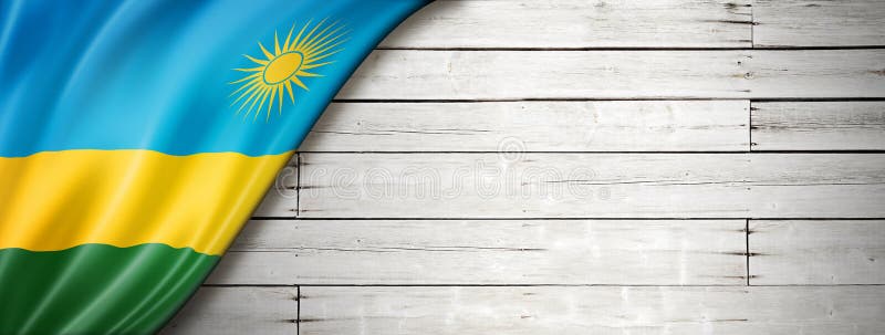 Rwanda Flag on Old White Wall Banner Stock Illustration - Illustration ...