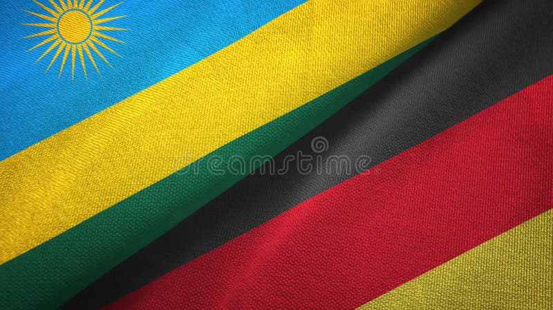 Rwanda and Germany Two Flags Textile Cloth, Fabric Texture Stock ...