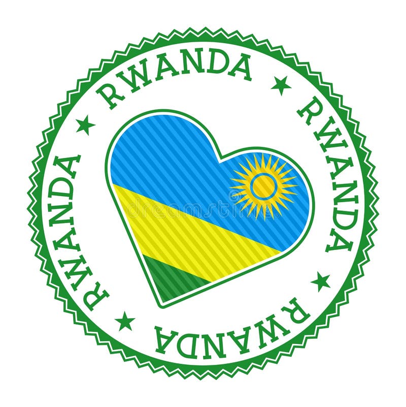 Rwanda heart badge. stock vector. Illustration of basdge - 264049464