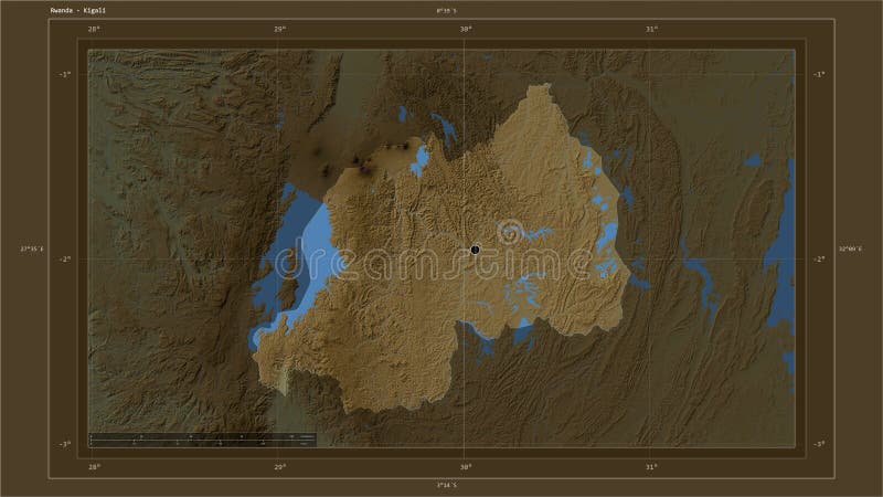 Rwanda Highlighted - Composition. Physical Stock Illustration ...
