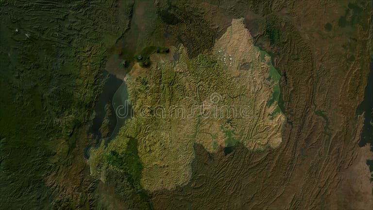 Rwanda Highlighted. Low-res Satellite Stock Illustration - Illustration ...