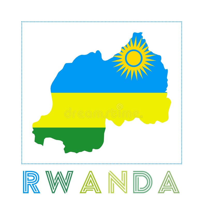 Rwanda Logo. Map of Rwanda with Country Name and. Stock Vector ...