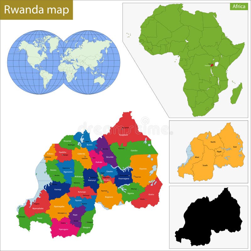 Map of Rwanda stock vector. Illustration of nation, rwandan - 1865029