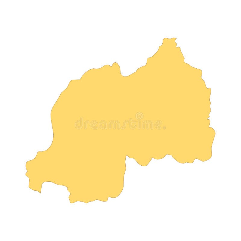Rwanda Map Color Line Element. Border of the Country Stock Vector ...