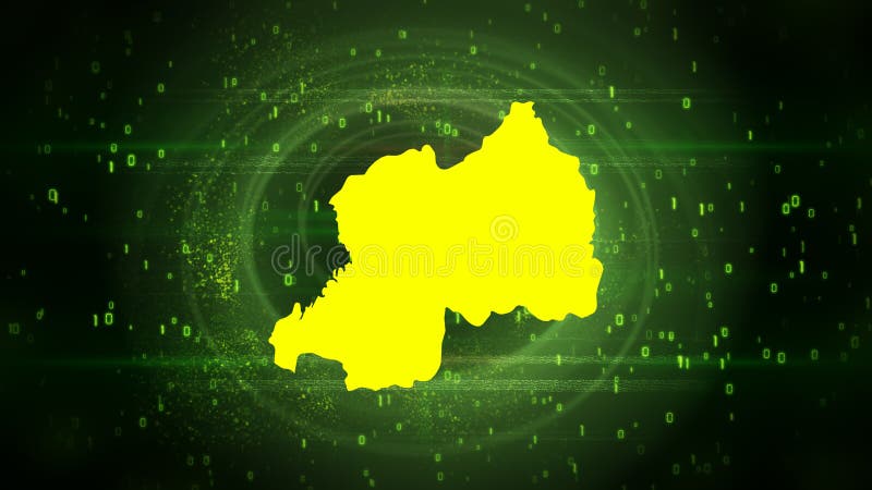 Rwanda Map on Digital Background Stock Illustration - Illustration of ...