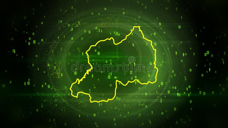 Rwanda Map on Digital Background Stock Illustration - Illustration of ...