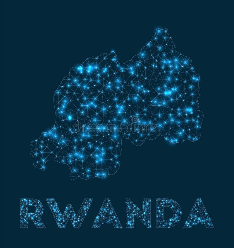 Rwanda network map. stock vector. Illustration of network - 92820952