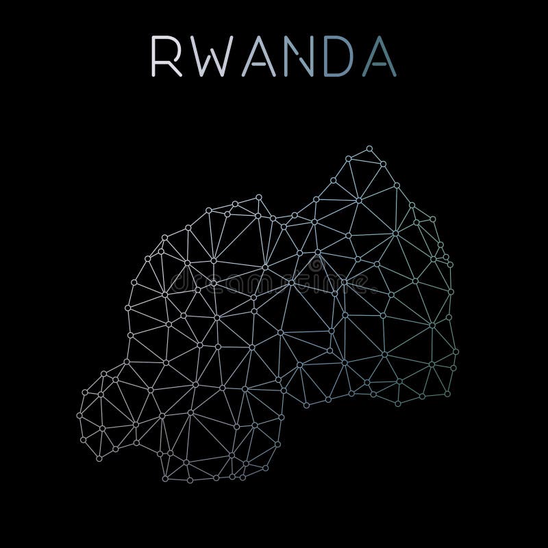 Rwanda network map. stock vector. Illustration of network - 92820952