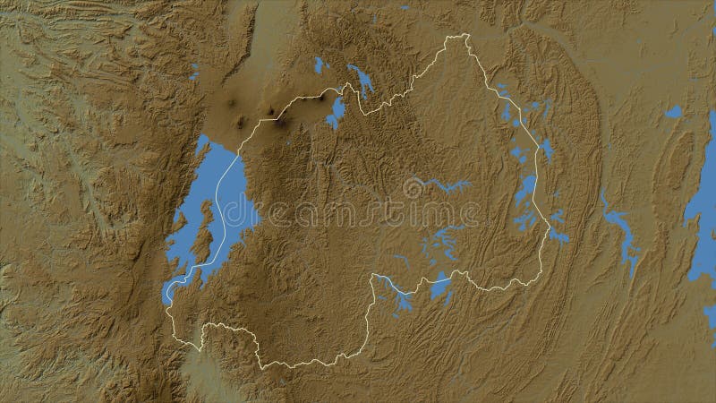 Rwanda outlined. Physical stock illustration. Illustration of territory ...