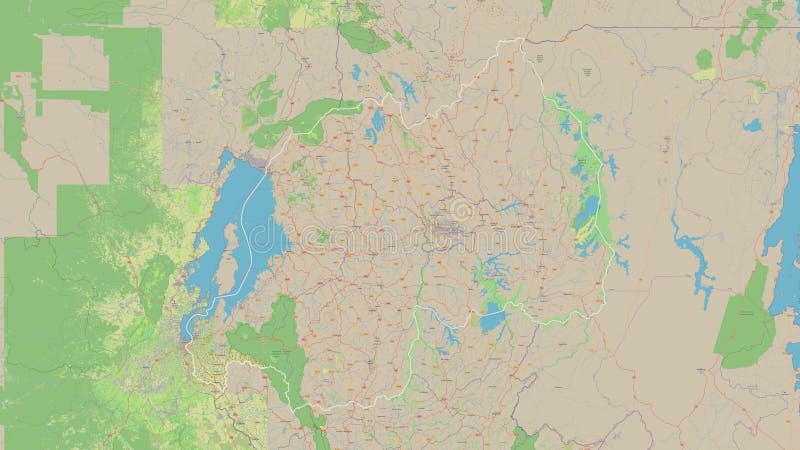 Rwanda Outlined. Topo Standard Stock Illustration - Illustration of ...