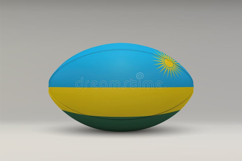 Rwanda Rugby Ball with National Flag Design Stock Vector - Illustration ...