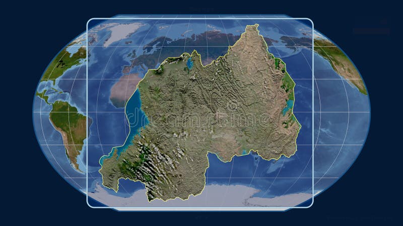 Rwanda - Satellite. Kavrayskiy, Centered Stock Illustration ...
