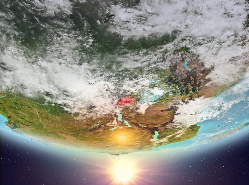 Rwanda with sun stock illustration. Illustration of satellite - 114607411