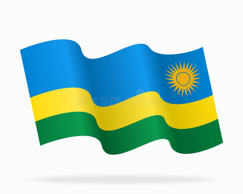 Rwandan Flag Wavy Background Layout. Vector Illustration. Stock ...