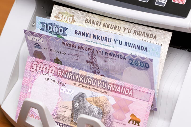 Rwandan Franc in the Counting Machine Stock Photo - Image of machine ...