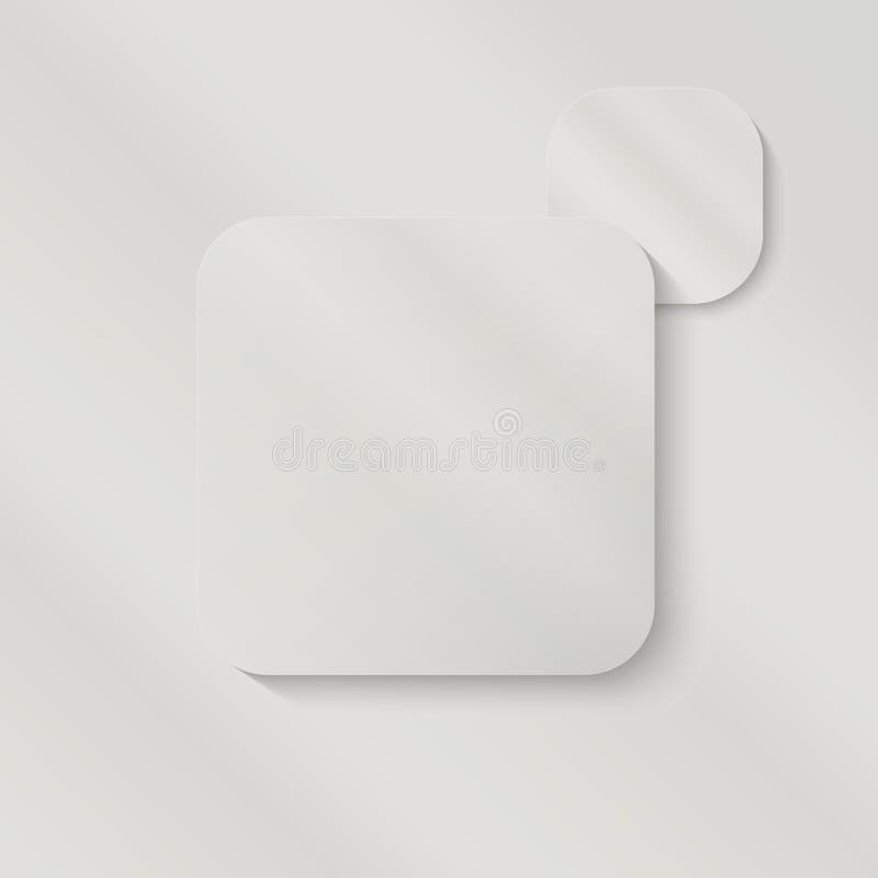 White Paper-cut Rectangles with Rounded Edges and Drop Shadows are Set ...