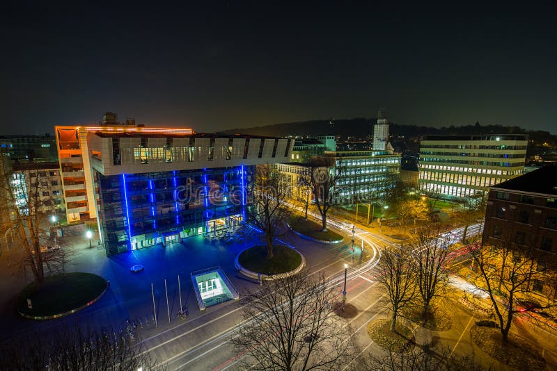 RWTH Aachen Campus at Night Stock Image - Image of research, college ...