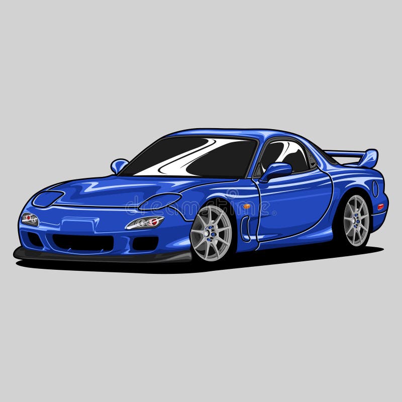 RX7 car illustration stock vector. Illustration of graphic - 257845479