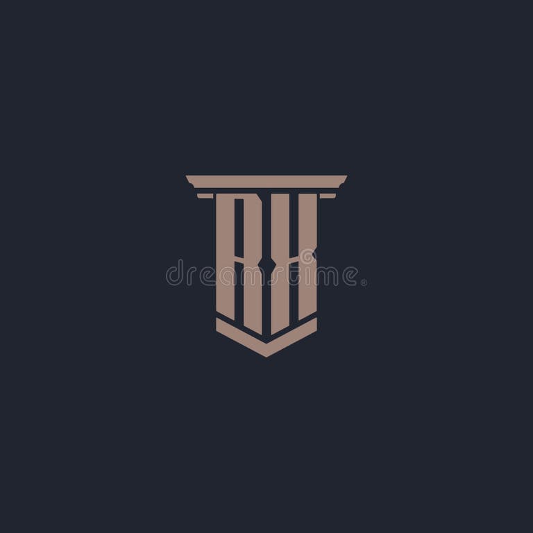 RX Initial Monogram Logo with Pillar Style Design Stock Vector ...