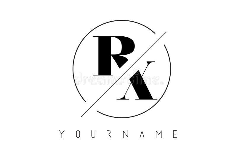 RX Letter Logo with Cutted and Intersected Design Stock Vector ...