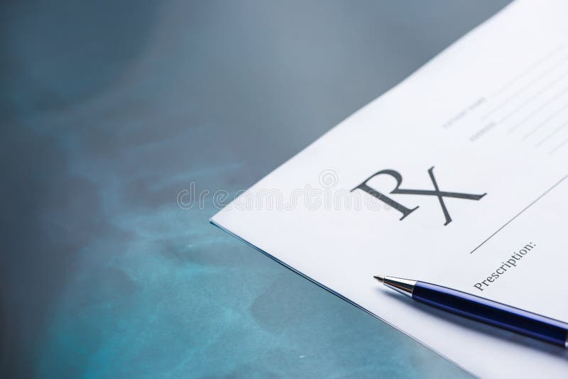 RX Medical Prescription Form Pen Stock Photo - Image of close, hospital ...