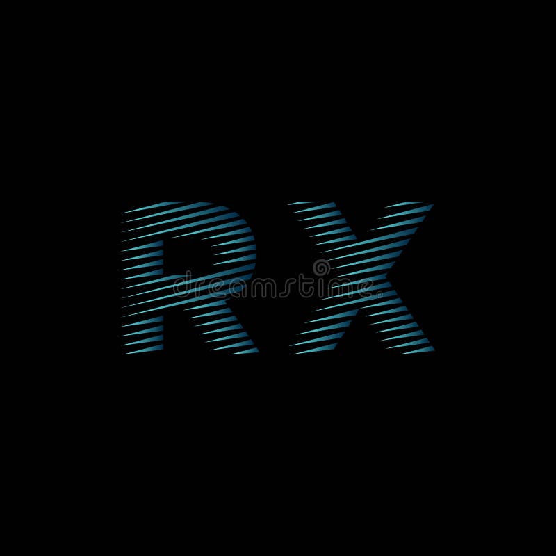 RX Monogram Lines Style Blue Light Vector Stock Vector - Illustration ...