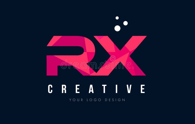 RX R X Letter Logo with Purple Low Poly Pink Triangles Concept Stock ...