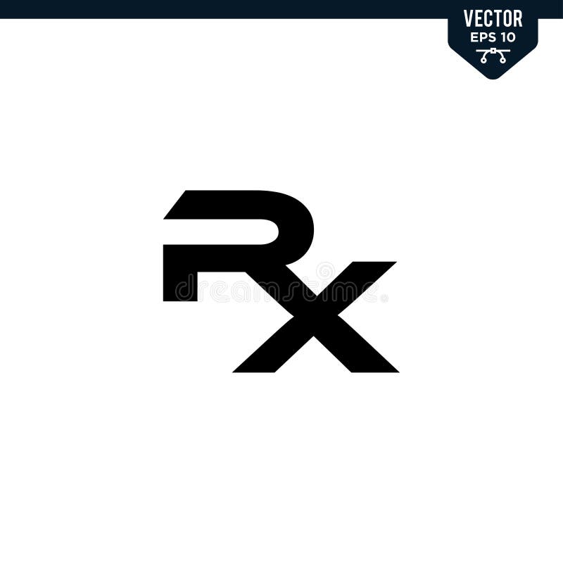 RX Sign Collection in Glyph Style Stock Vector - Illustration of ...