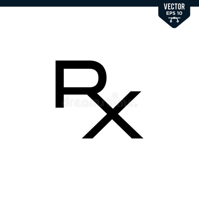 RX Sign Collection in Glyph Style Stock Vector - Illustration of medic ...