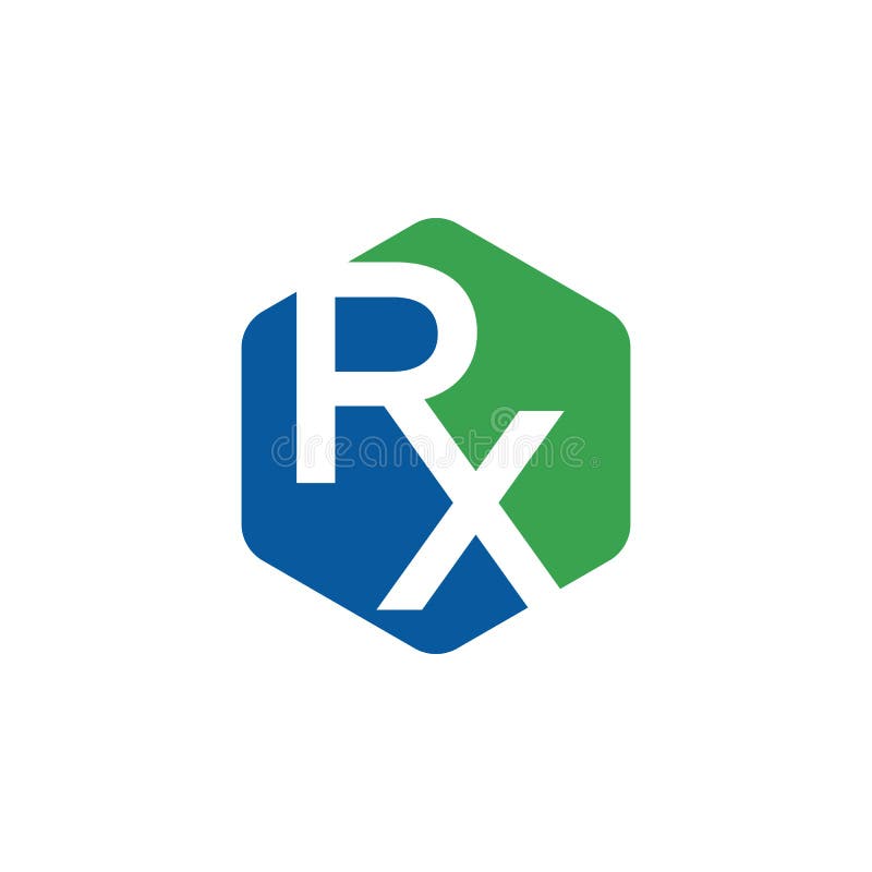 RX Symbol in Hexagon Shape. Stock Vector - Illustration of medic ...