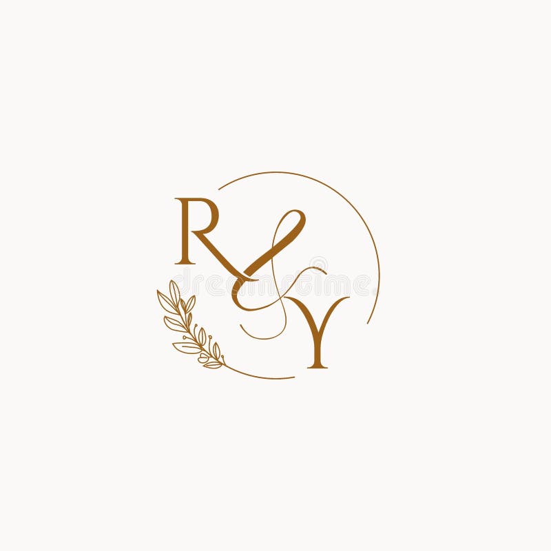 RY Initial Wedding Monogram Logo Stock Illustration - Illustration of ...