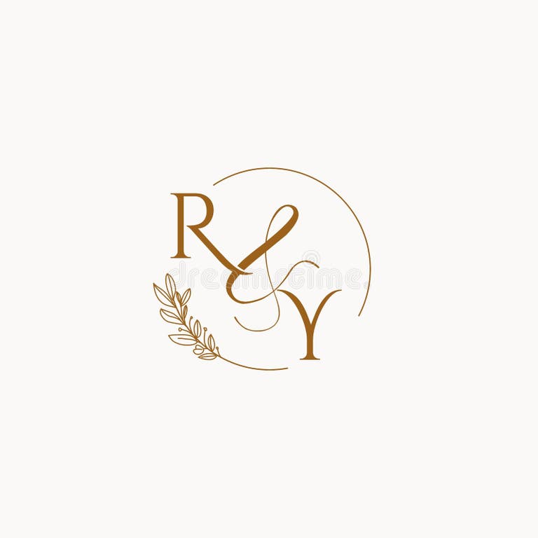 RY Initial Wedding Monogram Logo Stock Illustration - Illustration of ...