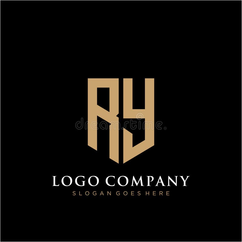 RY Letter Logo Icon Design Template Elements Stock Vector ...